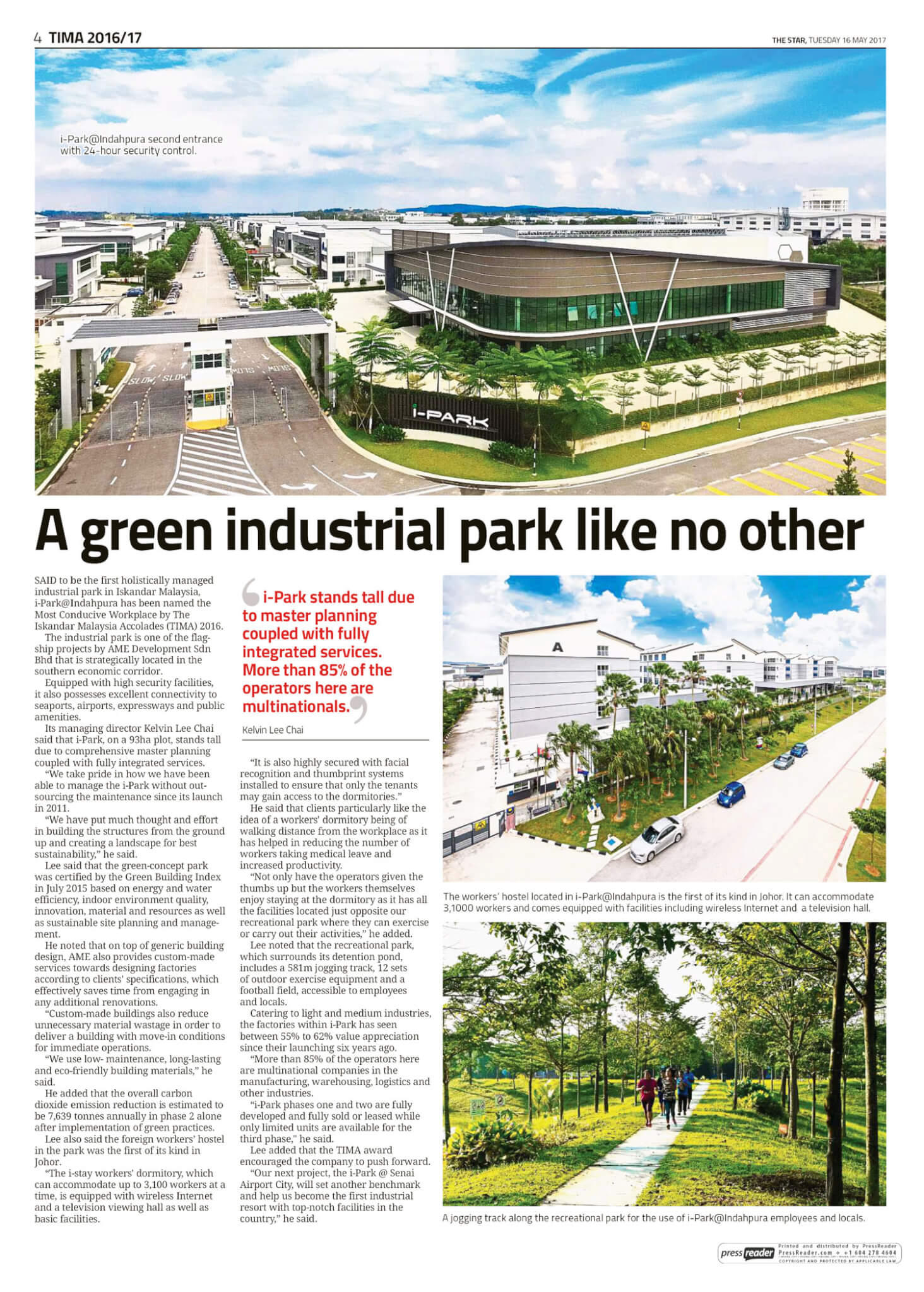 i-Park@Indahpura - Platinum Winner of "Most Conducive Workplace" - AME ...